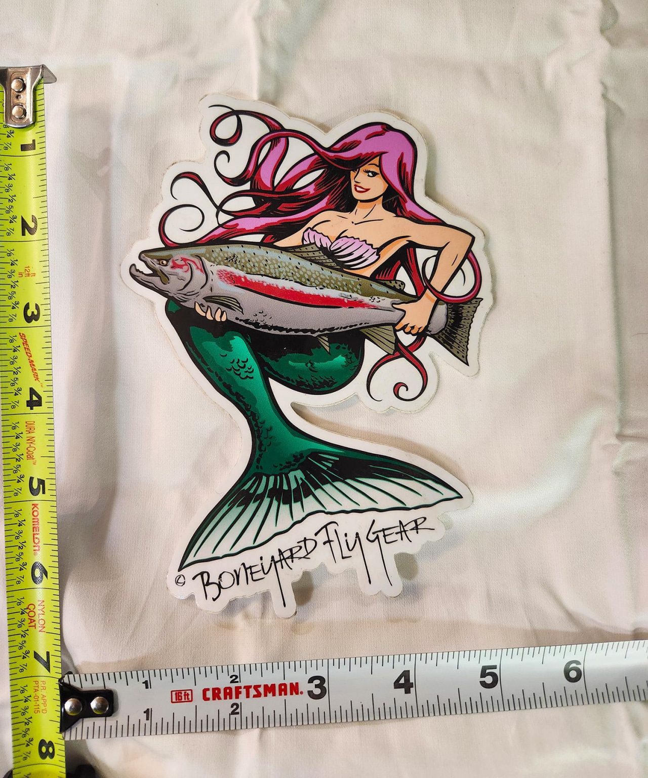 BoneYard Fly Gear – Mermaid with SteelHead – Sticker | Stealth Craft Boats